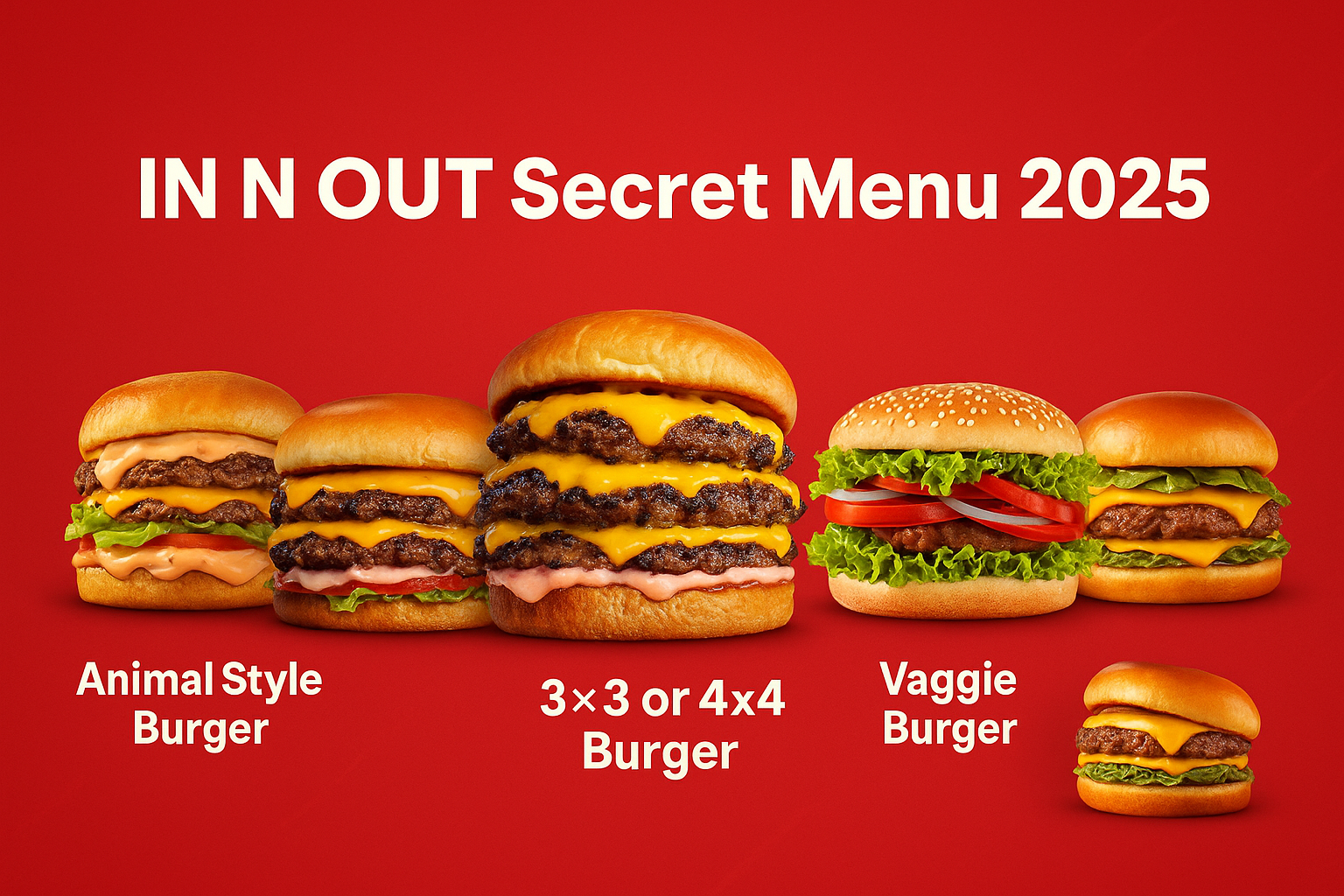 IN N OUT Secret Menu with Prices 2025