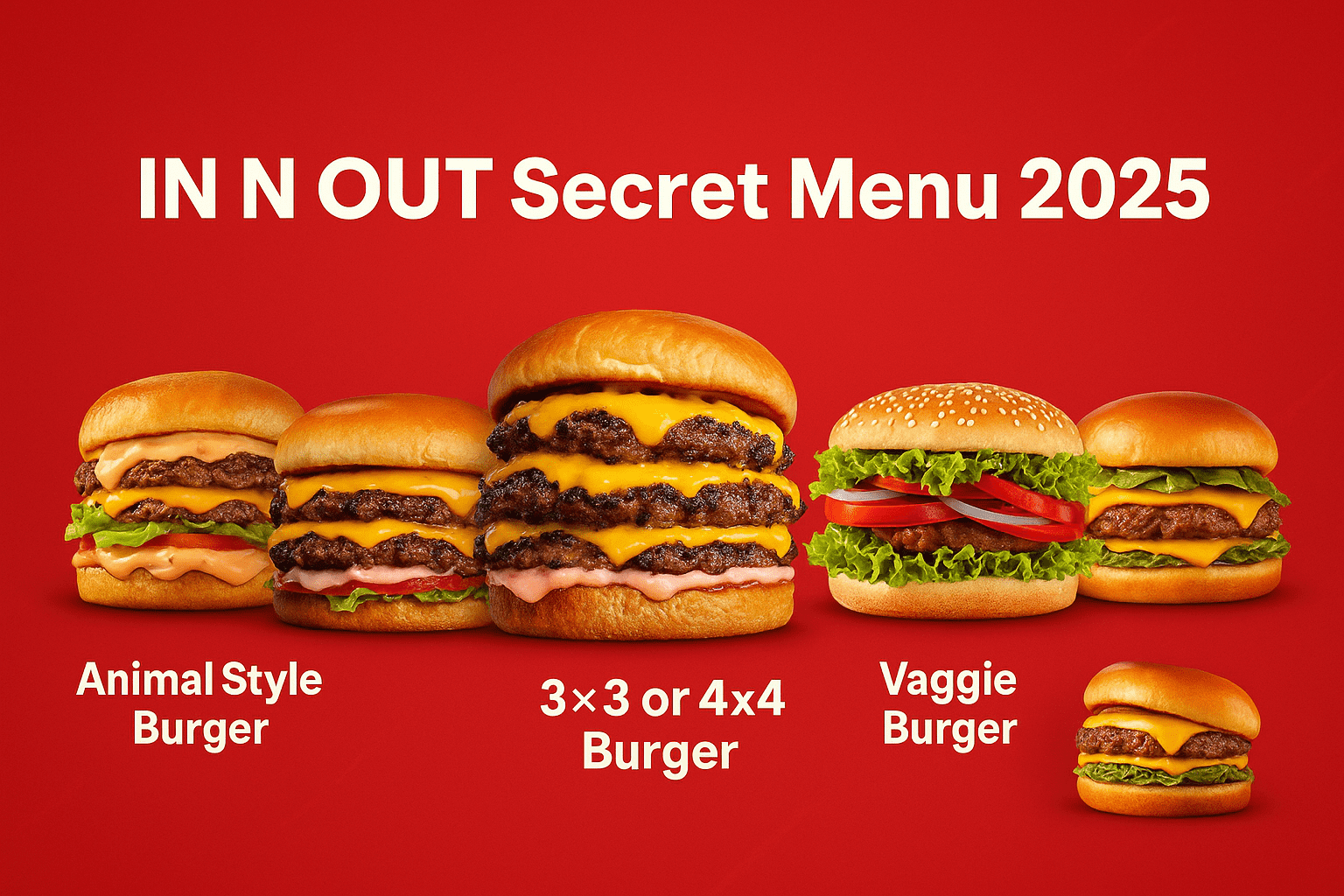 IN N OUT Secret Menu with Prices 2025